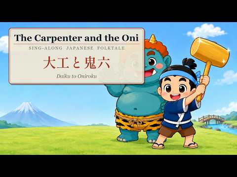 👺 The Carpenter and the Oni | Sing-Along Japanese Folktale for Kids (大工と鬼六) 🇯🇵