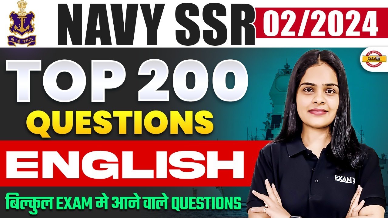 NAVY SSR || 02/2024 || TOP 200 QUESTIONS || ENGLISH || BY PRESHIKA MA'AM - YouTube