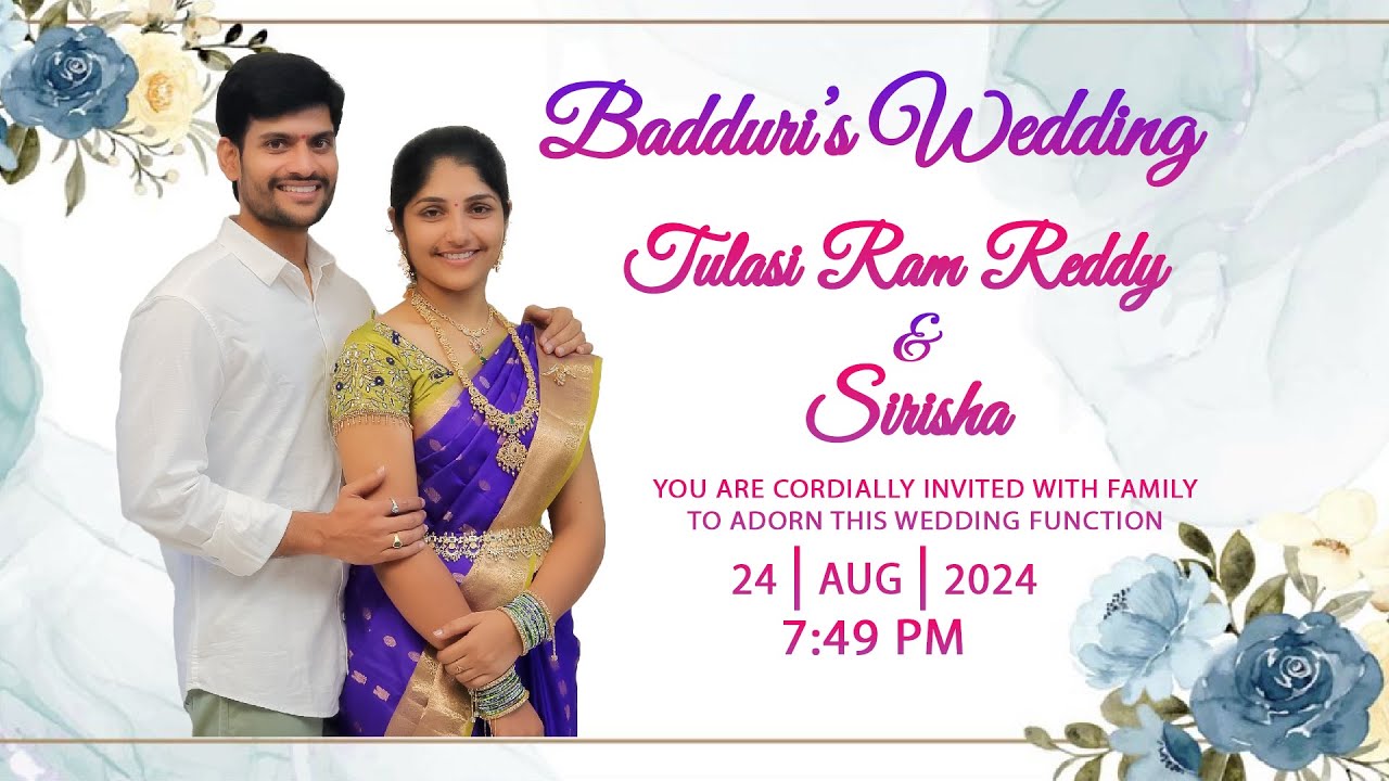 Tulasi Ram Reddy Weds Sirisha - YouTube
