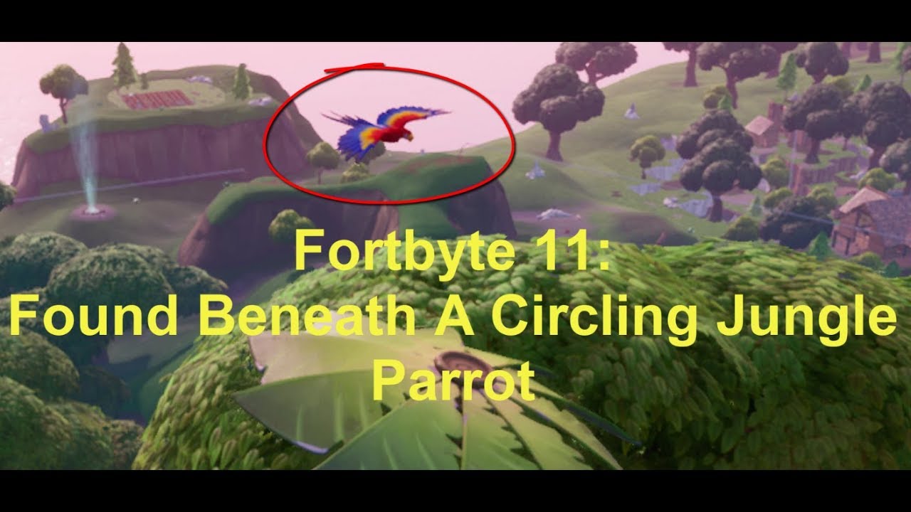 Fortnite Fortbyte 11: Found Beneath A Circling Jungle Parrot - YouTube