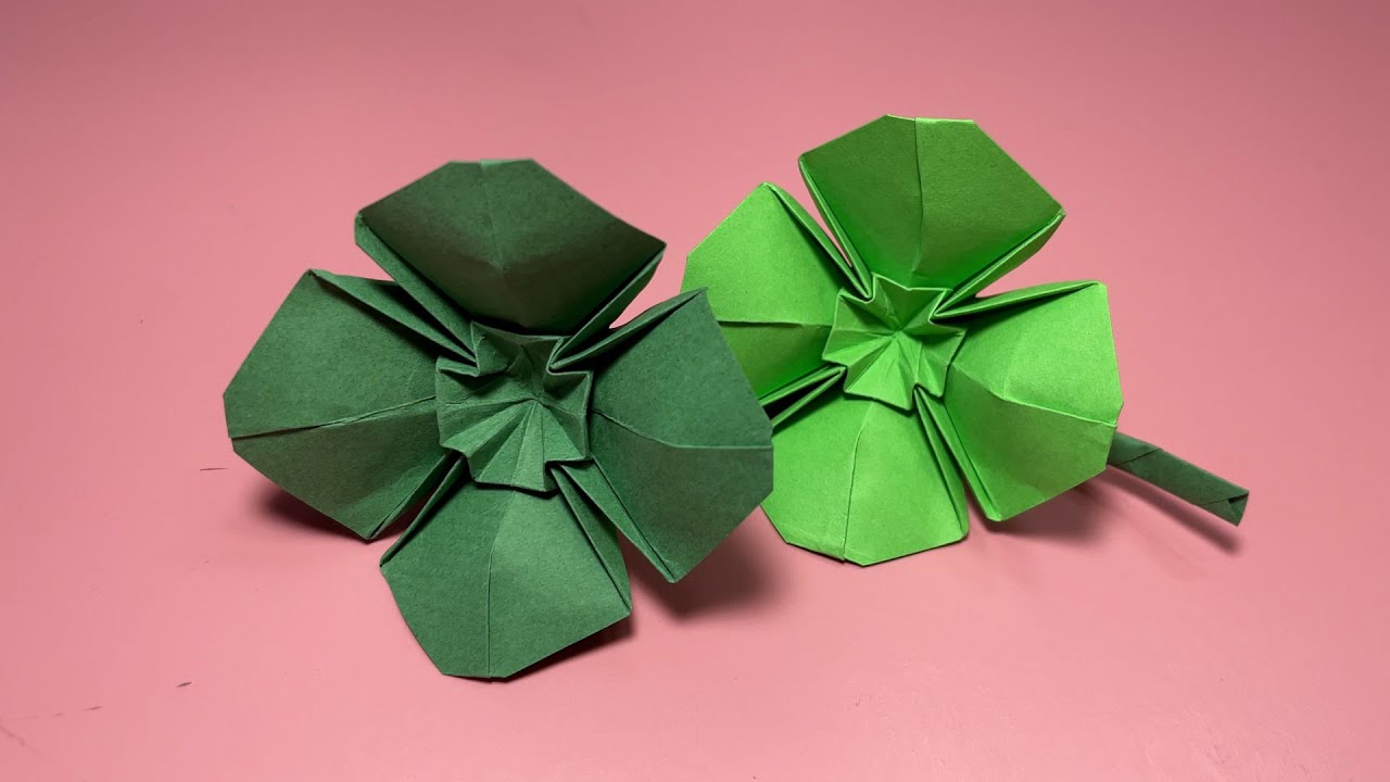 Origami clover tutorial. How to make an origami leaf by simple way ...