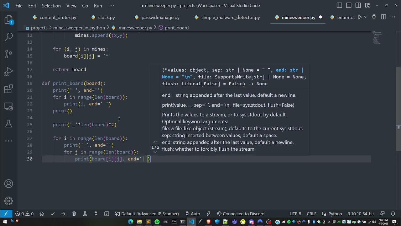 Python Tutorial 9 Coding The Minesweeper Game In Python Python Youtube