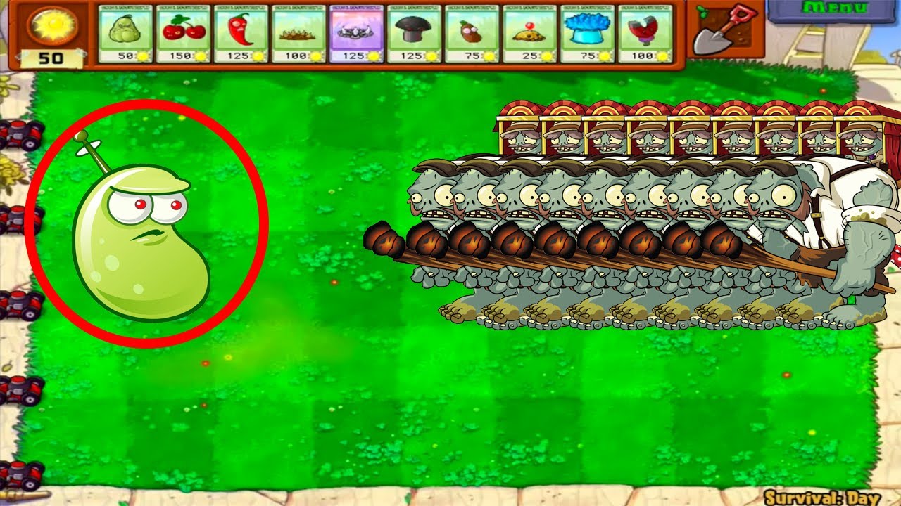 Pvz1 - Laser Bean vs Giga Gargantuar Zombies | PvZ Gaming - YouTube