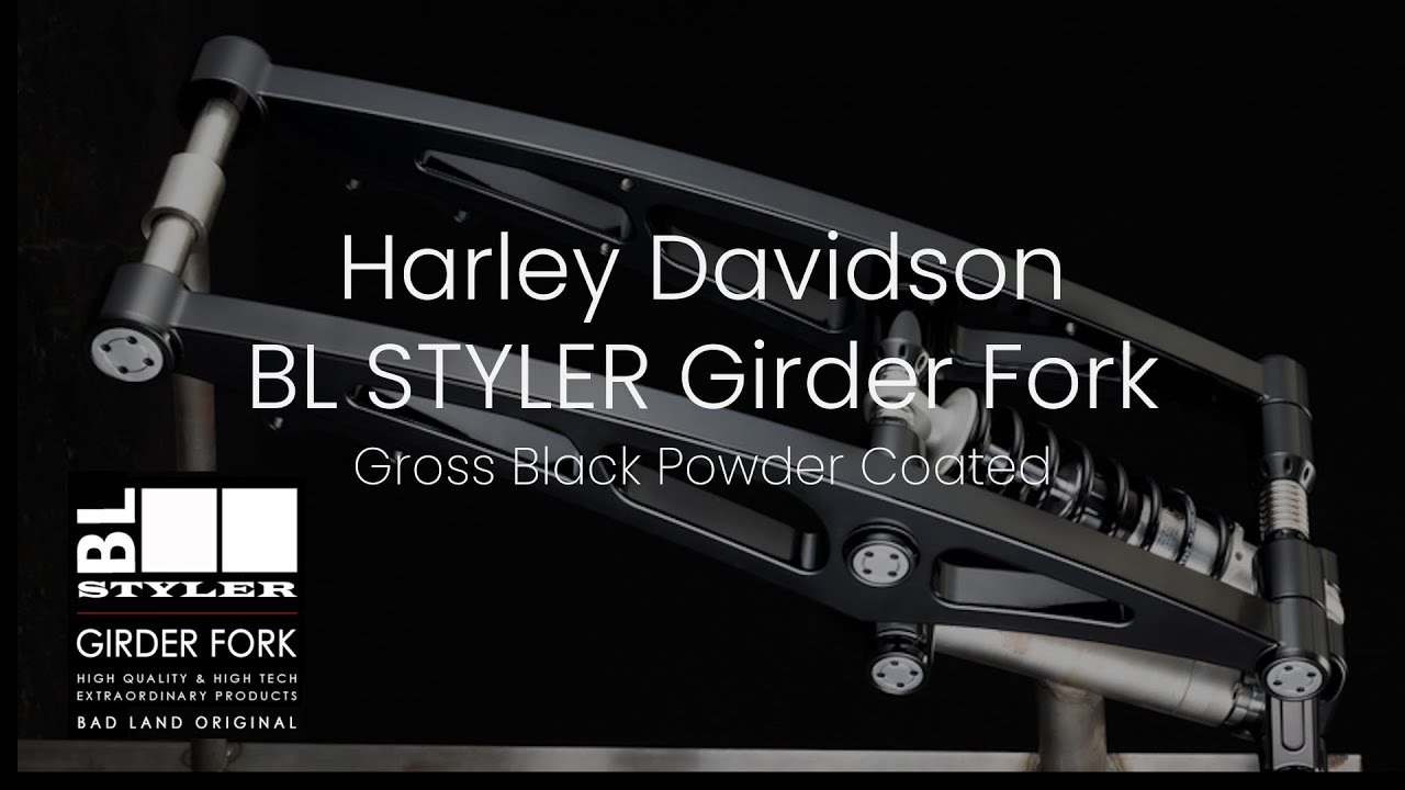 Harley Davidson BL STYLER Girder Fork / Gross Black Powder Coated - YouTube