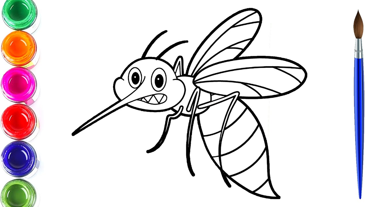 Mosquito Insect Drawing, Painting, Coloring for Kids & Toddler | Kids ...