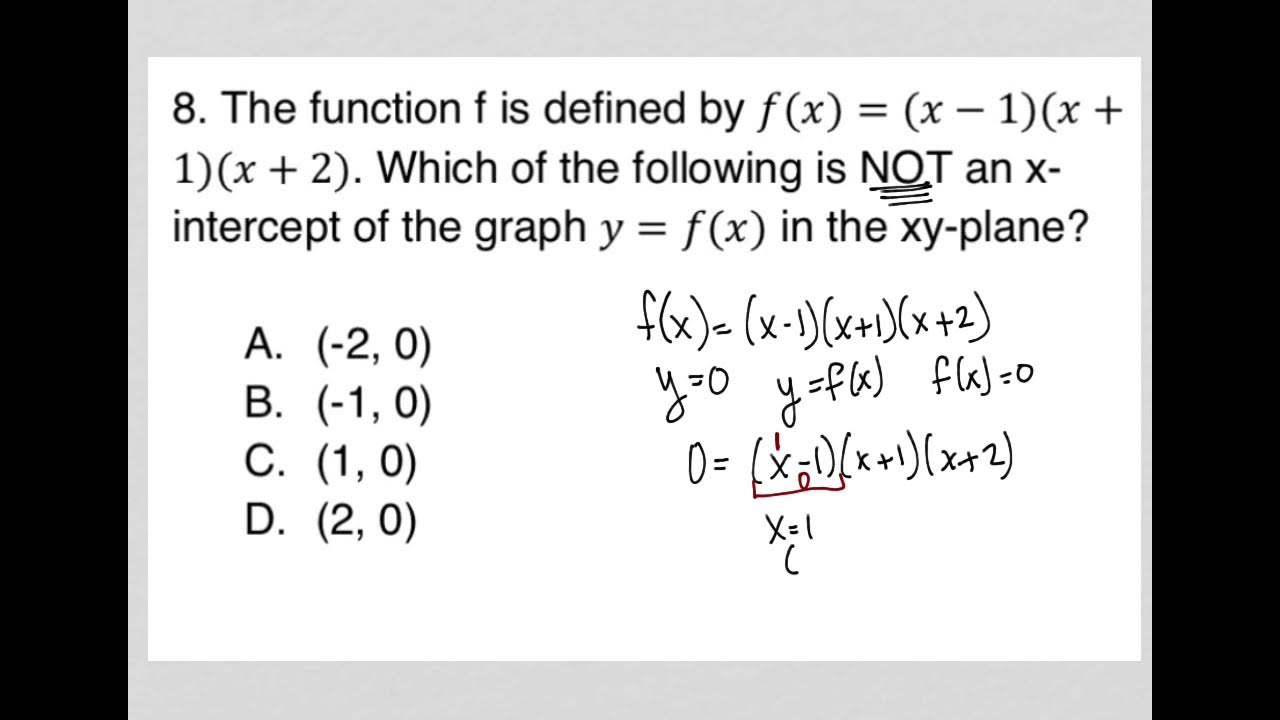 The function f is defined by f(x) = (x - 1) (x +1)(x + 2). Which of the following is NOT an ...