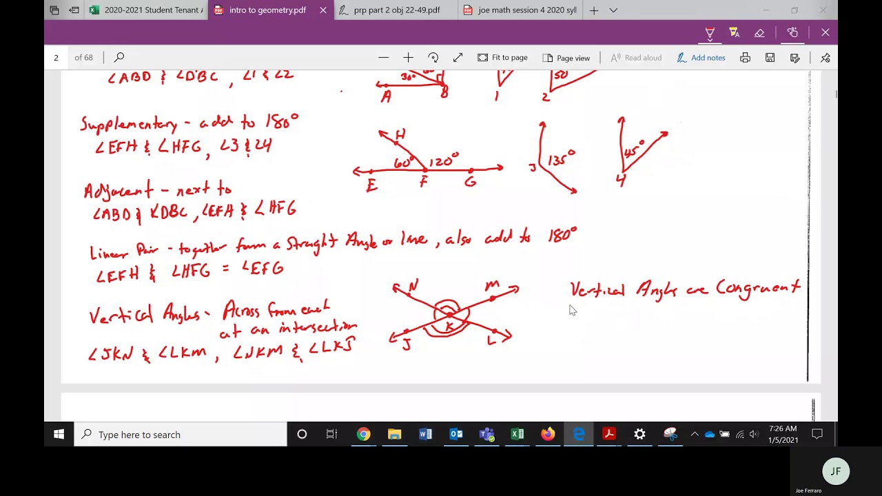 GAP Math Intro to Geometry Notes 1 4 - YouTube