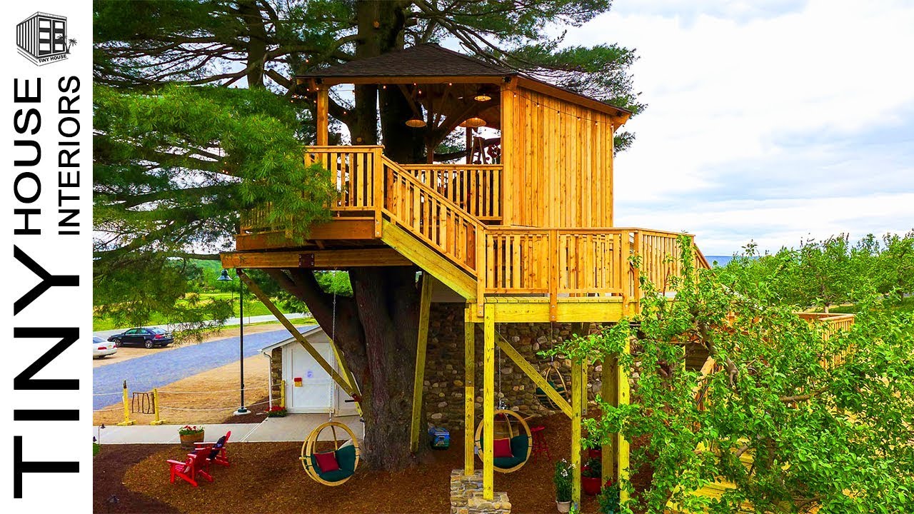 Angry Orchard Tasting Room Treehouse | Tiny House Interiors - YouTube