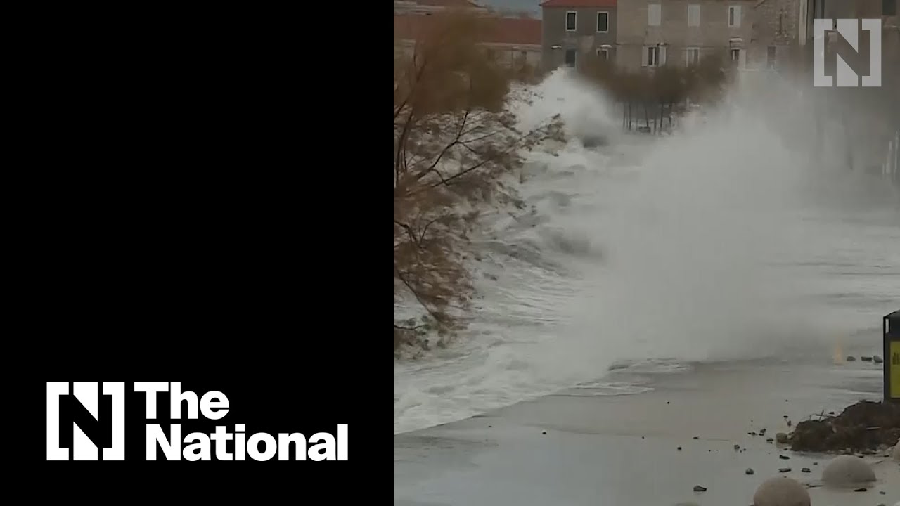 Winter storm hits Adriatic coast of Croatia - YouTube
