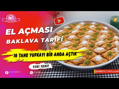 EN KOLAY EL AÇMASI BAKLAVA TARİFİ ✔️10 TANE BEZEYİ ÜST ÜSTE MERDANE İLE AÇIYORUZ ✔️CEVİZLİ BAKLAVA✔️