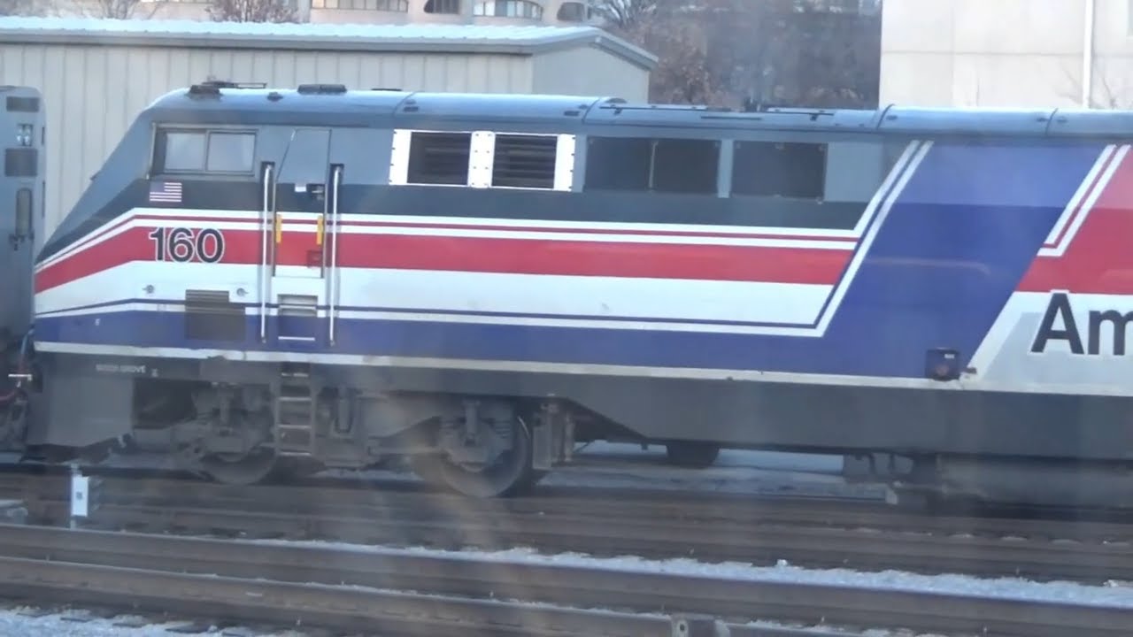 Amtrak 160 Heritage Unit and Engine 824 Wait Outside Chicago Union ...