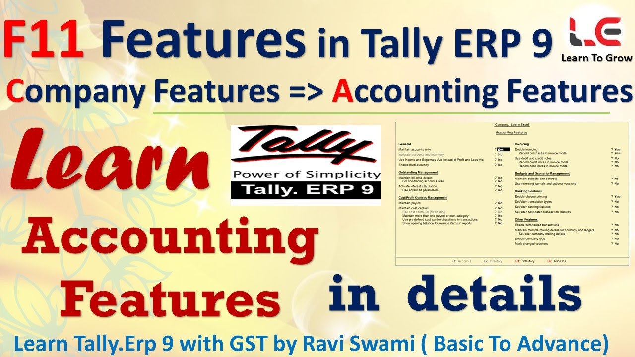 Accounting Features Complete details in Tally ERP 9 (Hindi) Step by ...