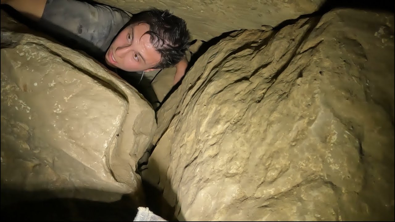 Stuck In A Crack At The Back Of The Cave - YouTube