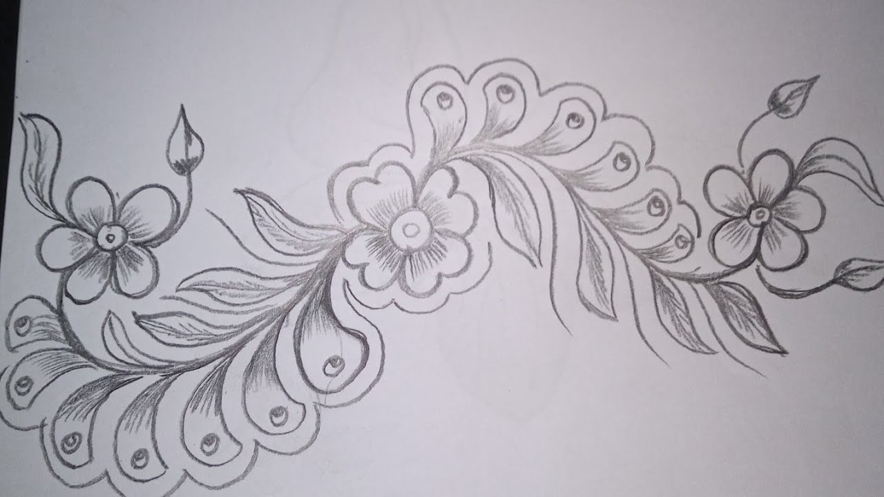 How to draw a border design floor।। sempal pencil drawing border, - YouTube