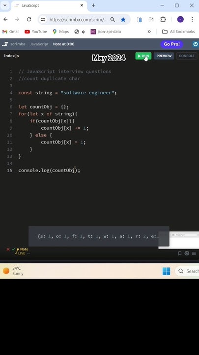 127 200 Count Char Javascript Softwareengineer Coding Javascript Webdevelopment Developer