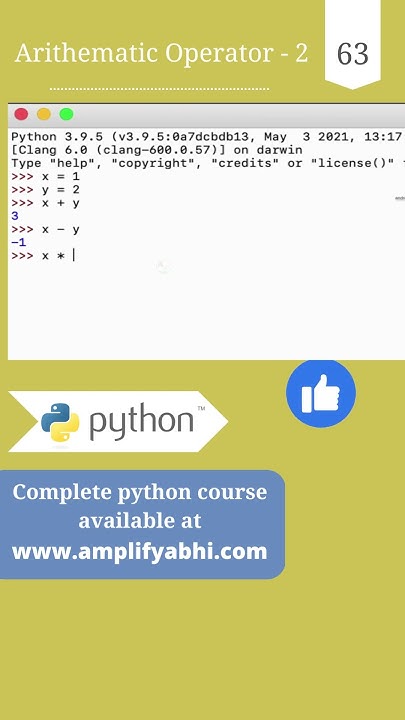 Arithmetic Operators in Python - Sub, Mul, Div | #shorts #amplifyabhi | py 63 - YouTube