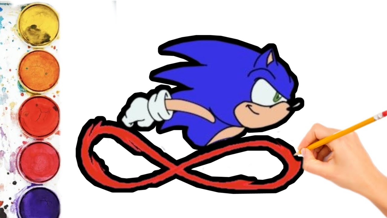 How to Draw Sonic Running: Let's Draw Sonic Together - YouTube