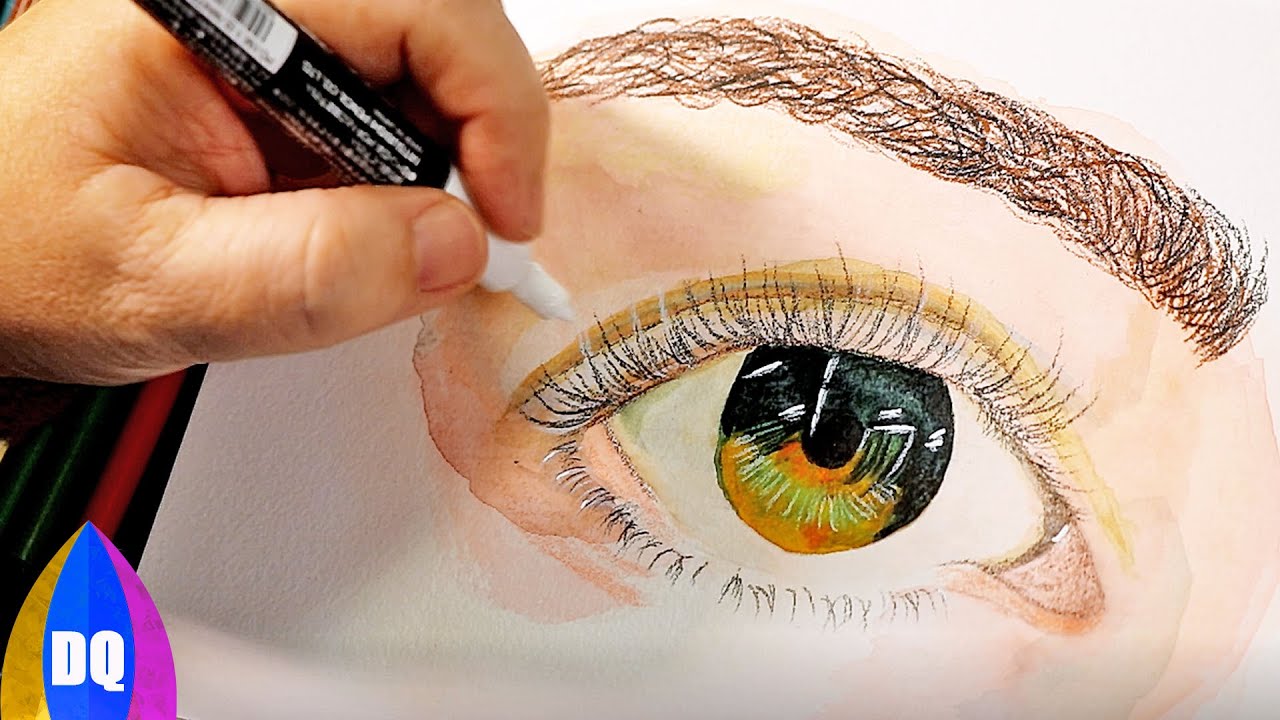 Drawing a Realistic Eye | Watercolor and Prismacolor Pencils - YouTube
