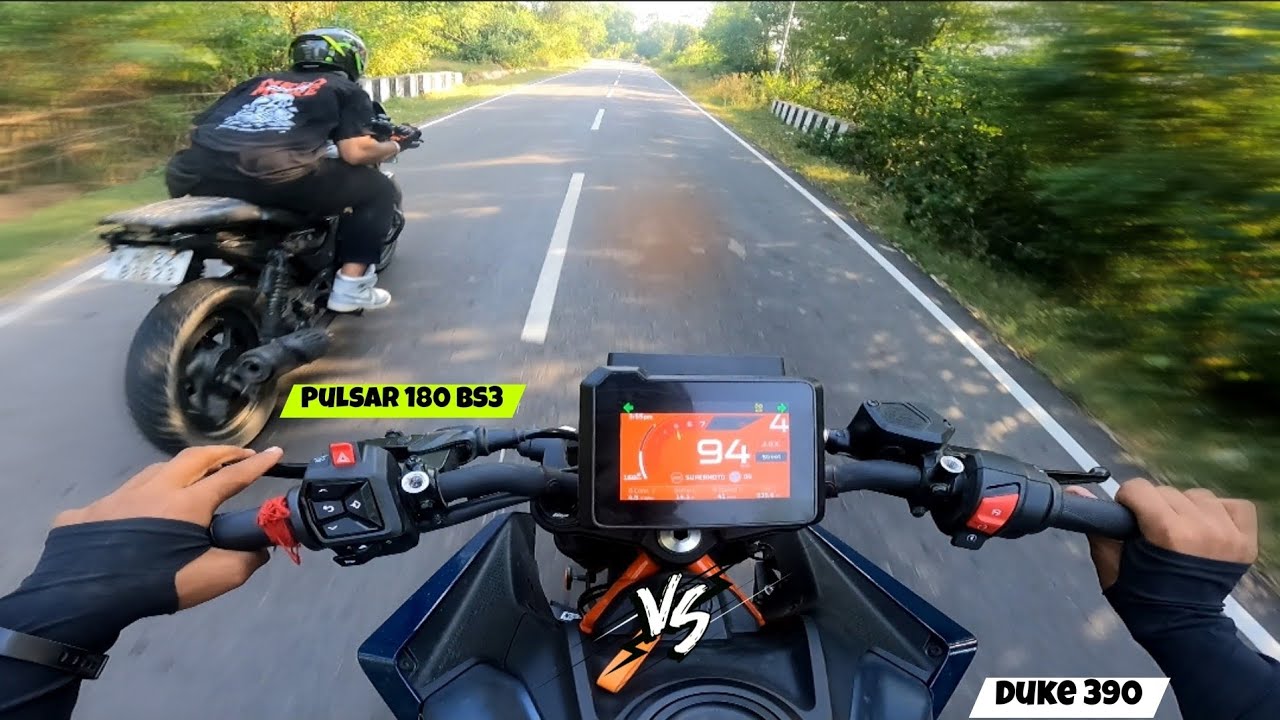 Duke 390 vs Pulsar 180 BS3 🏻💨| 134+km/h On Brand New Duke 390🏴‍☠️ - YouTube