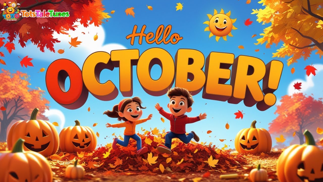 Welcome October Song 🍁 | Fun Fall Song for Kids | Autumn Rhymes for ...