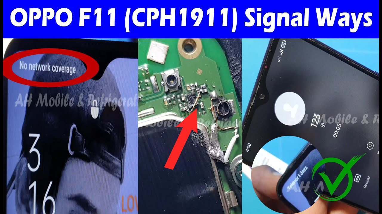 OPPO F11(CPH1911)No Network Coverage Signal Ways Jumper - YouTube