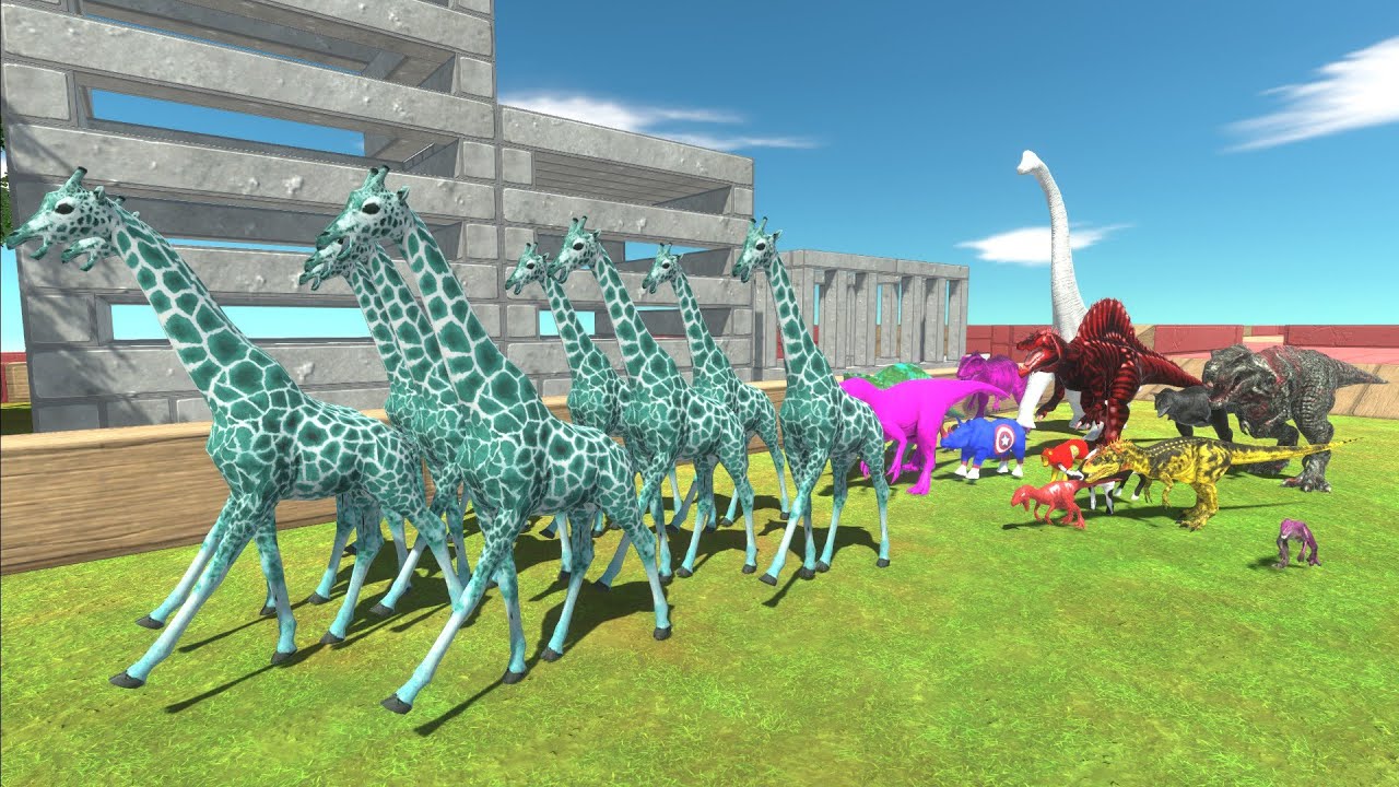 Race to eat a group of alien giraffes - Animal Revolt Battle Simulator ...