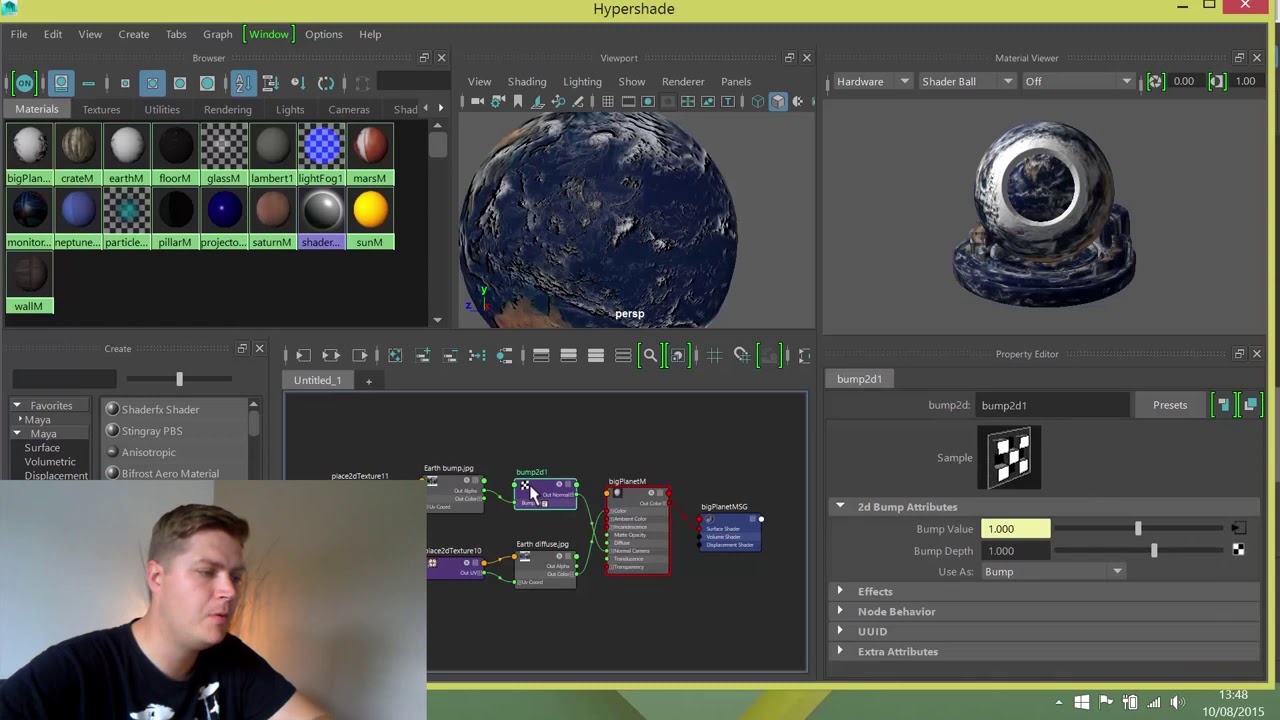 #40 How to use bump maps in Maya 2016 - YouTube