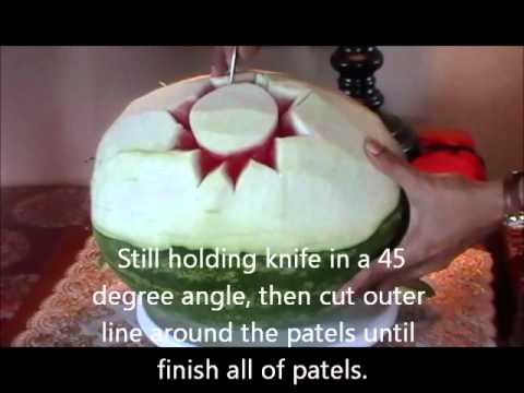 Fruit carving Tutorial Dahlia part 1 - YouTube
