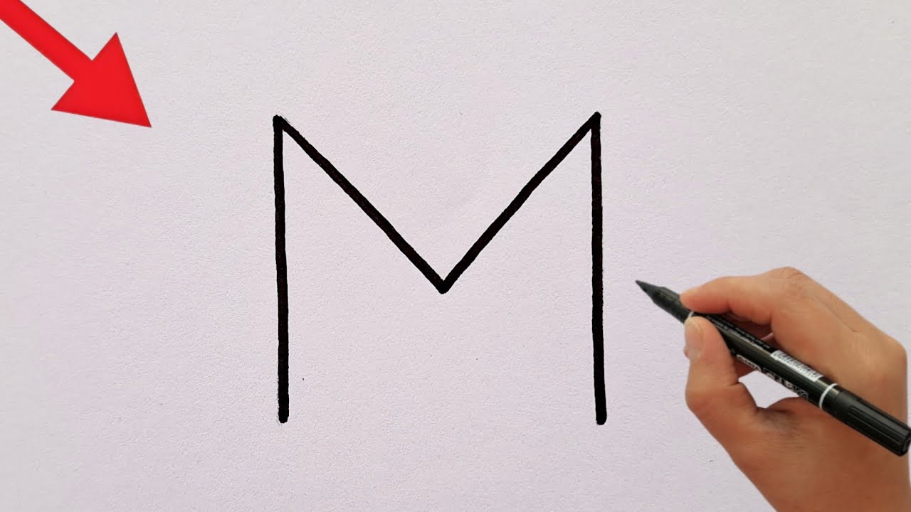 How to draw a beautiful drawing with letter M | design drawing tutorial ...