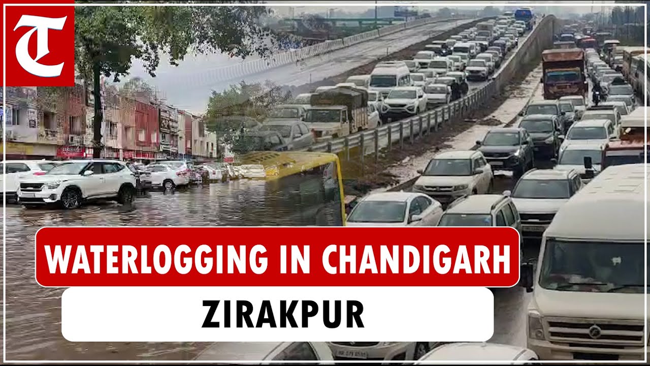 Waterlogging in Chandigarh, Zirakpur following heavy rain - YouTube
