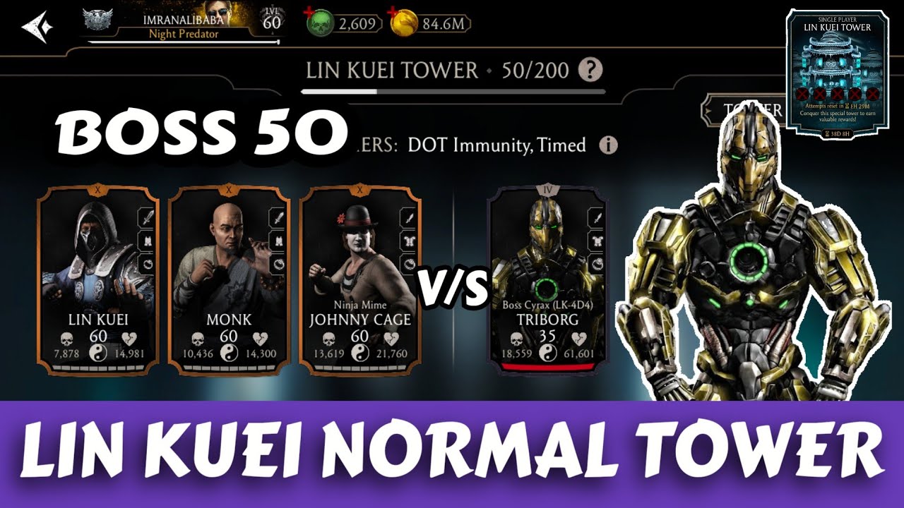 Mk Mobile | Lin Kuei Tower | Boss 50 | Beat By Bronze Team - YouTube