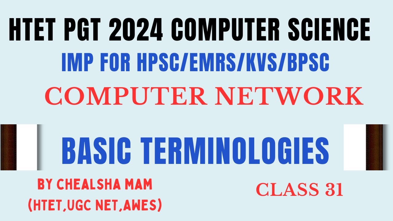 Basic Terminologies of Computer Network | HTET PGT CSE Preparation 2024 ...