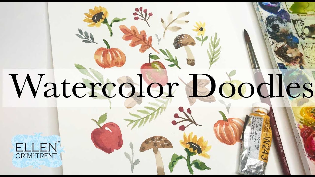 Easy Watercolor Autumn Doodles - YouTube
