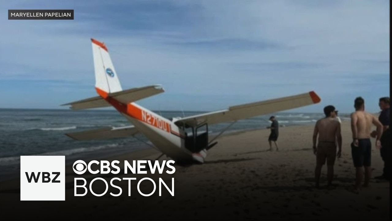 Small plane makes emergency landing on Cape Cod beach - YouTube