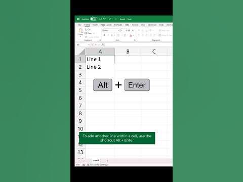 Add multiple lines in one cell in Excel - YouTube