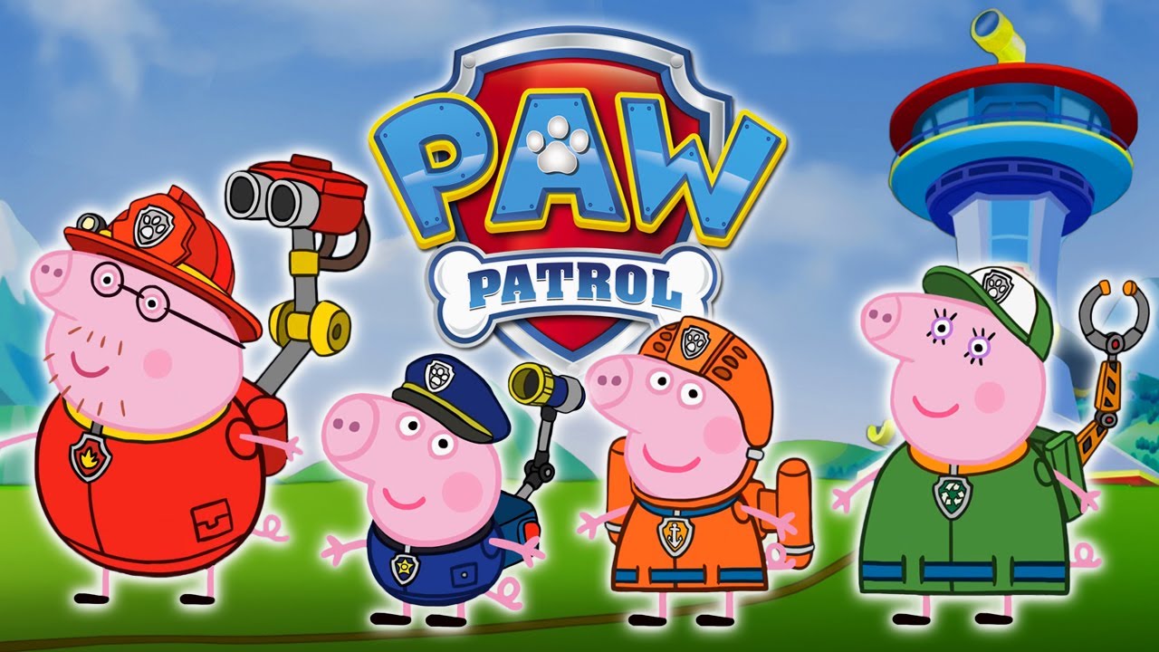 Peppa Pig Visits Paw Patrol Full Episodes 🐷 Peppa Pig Family Kids ...