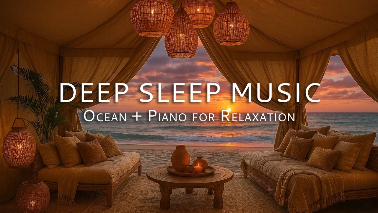 3 Hours Relaxing Sleep Music with Ocean Waves – Peaceful Piano in a ...
