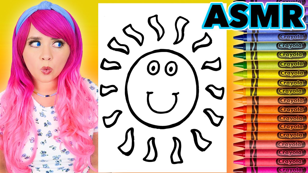 ASMR Coloring a Sun | Calming ASMR Coloring for Relaxation & Stress ...