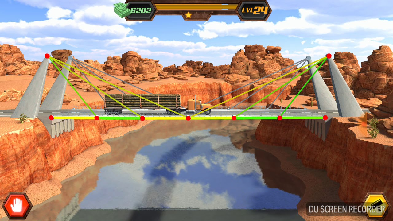 Bridge Construction game - Level 24 - YouTube