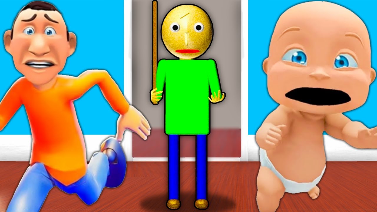 Baby & Daddy Escape EVIL BALDI! - YouTube