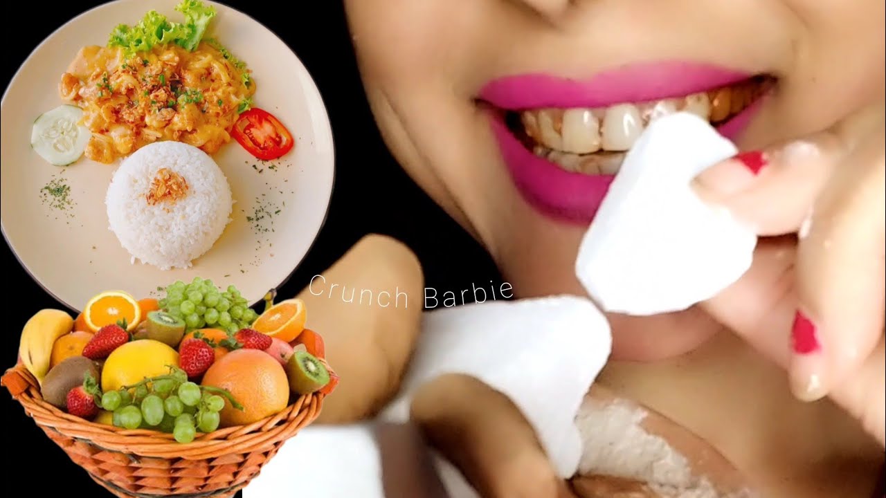Crunch Barbie eating rice//white bar//food thali - YouTube