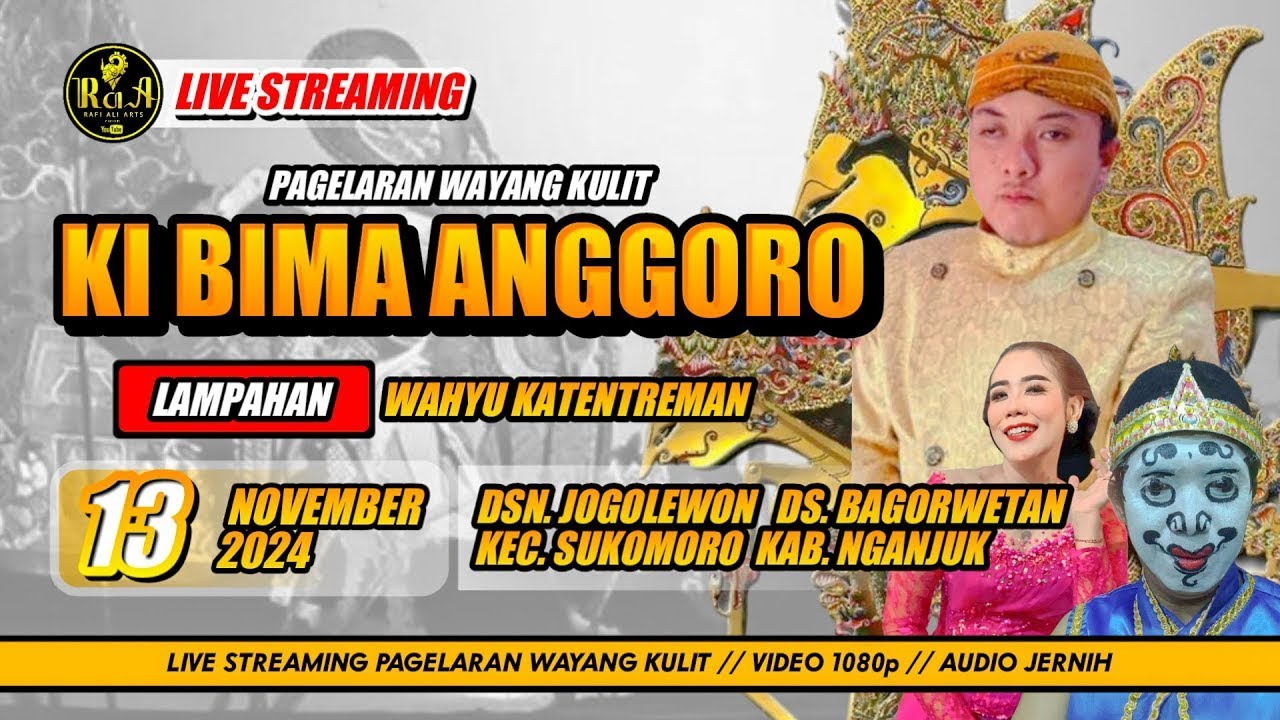 🔴Live Wayang Kulit Dalang "Ki Bima Anggoro" Lakon Wahyu Katentreman Live Bagorwetan Nganjuk 2024 ...