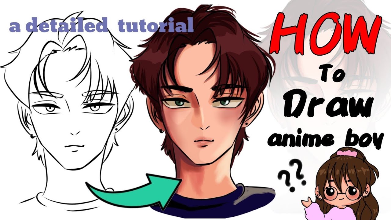 HOW TO DRAW ANIME BOYS| easiest tutorial on earth| full and detailed ...