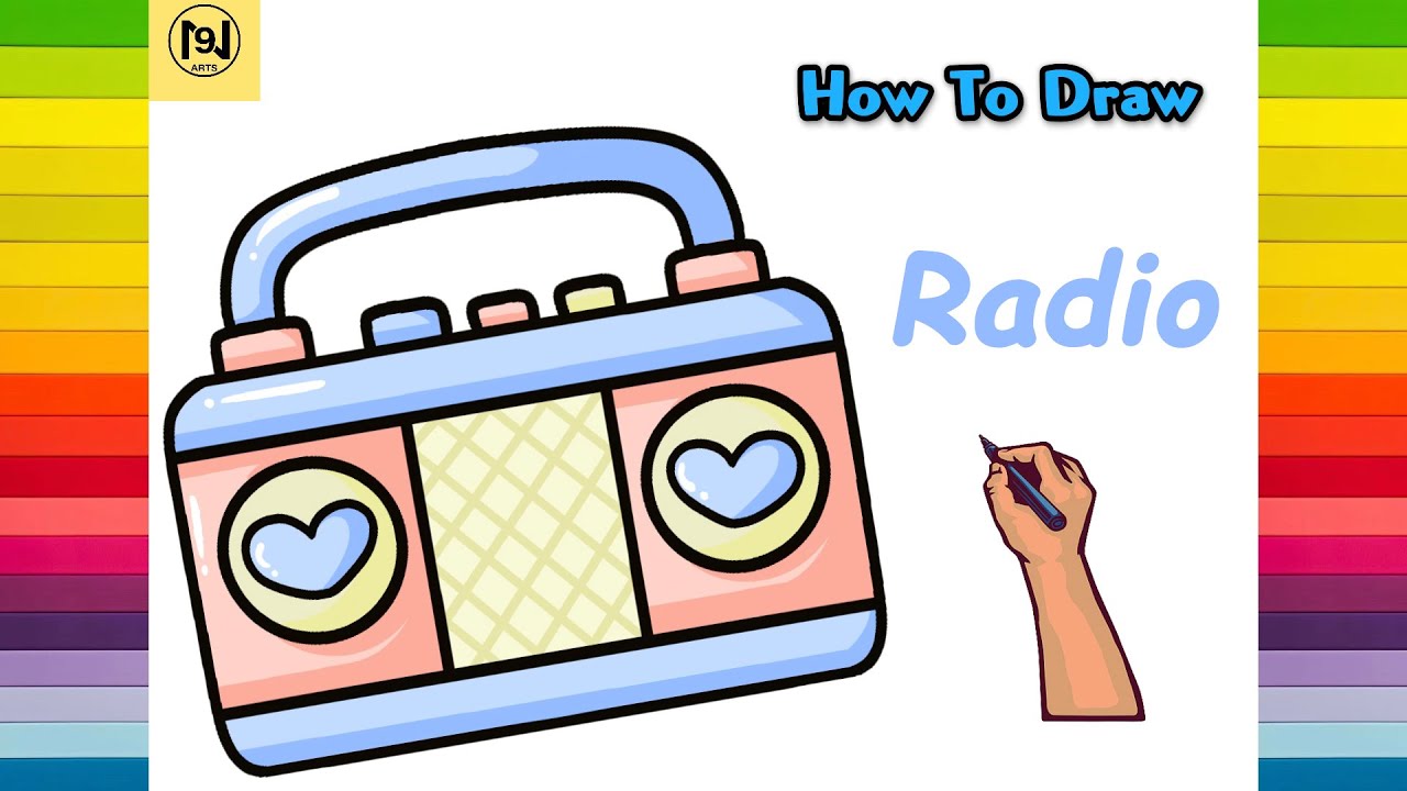 How to draw a cute Radio | No.9 ARTS - YouTube