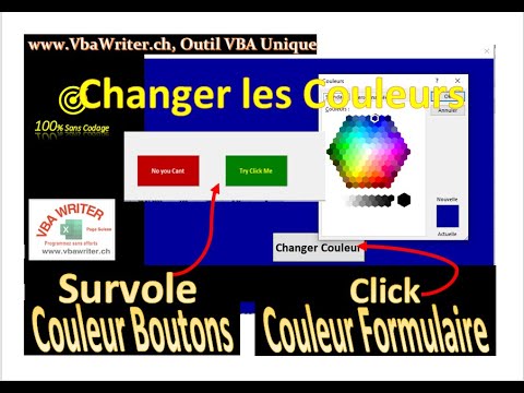 VBA Changer Couleur du Formulaire Sans Codage ou en survolant vos ...
