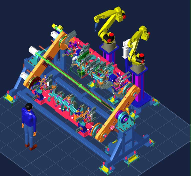 ROBCAD SIMULATION OF MIG WELD CELL - YouTube