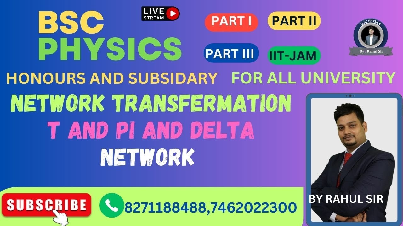 NETWORK TRANSFERMATION T AND PI AND DELTA NETWORK | BSC PHYSICS| BSC ...