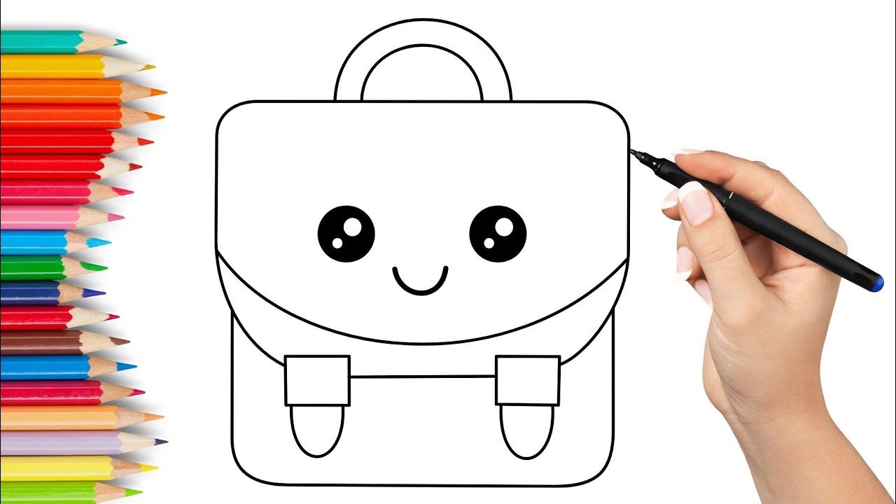 How to draw a cute bag for Kids. - YouTube