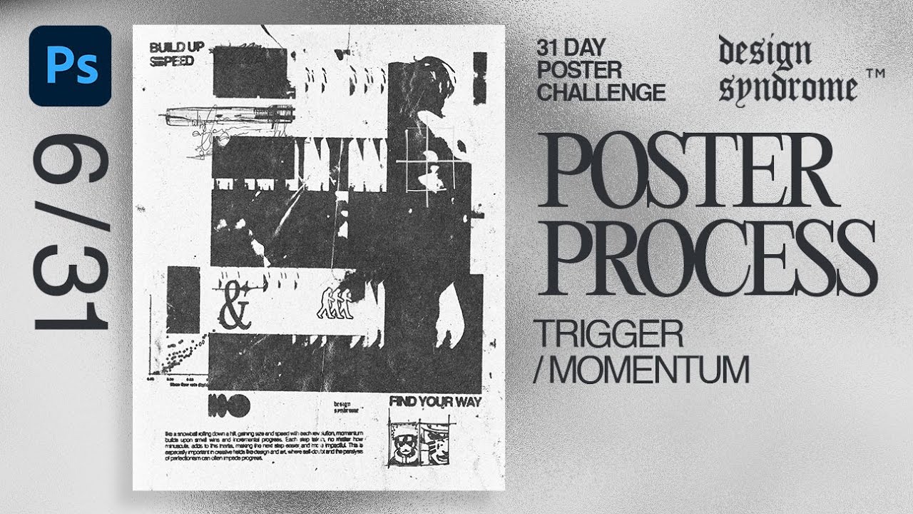 GRUNGE BRUTALIST POSTER - 6/31 Momentum - (Speed Art ) 31 Days Poster ...