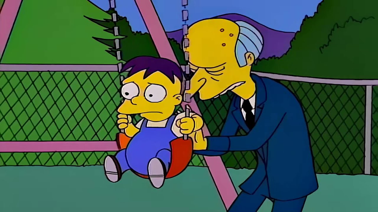 Mr Burns Pushes Kid On Swing - The Simpsons - YouTube
